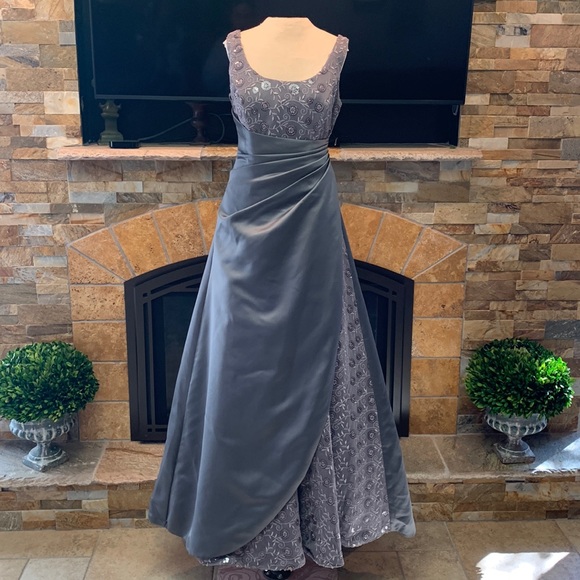 Obsessions Couture | Dresses | Elegant And Beautiful Gray Evening Gown ...
